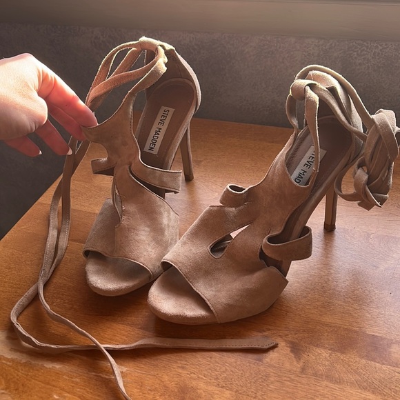 Steve Madden | Shoes | Sashy Wrap Around Ankle Tie Leather Heel | Poshmark